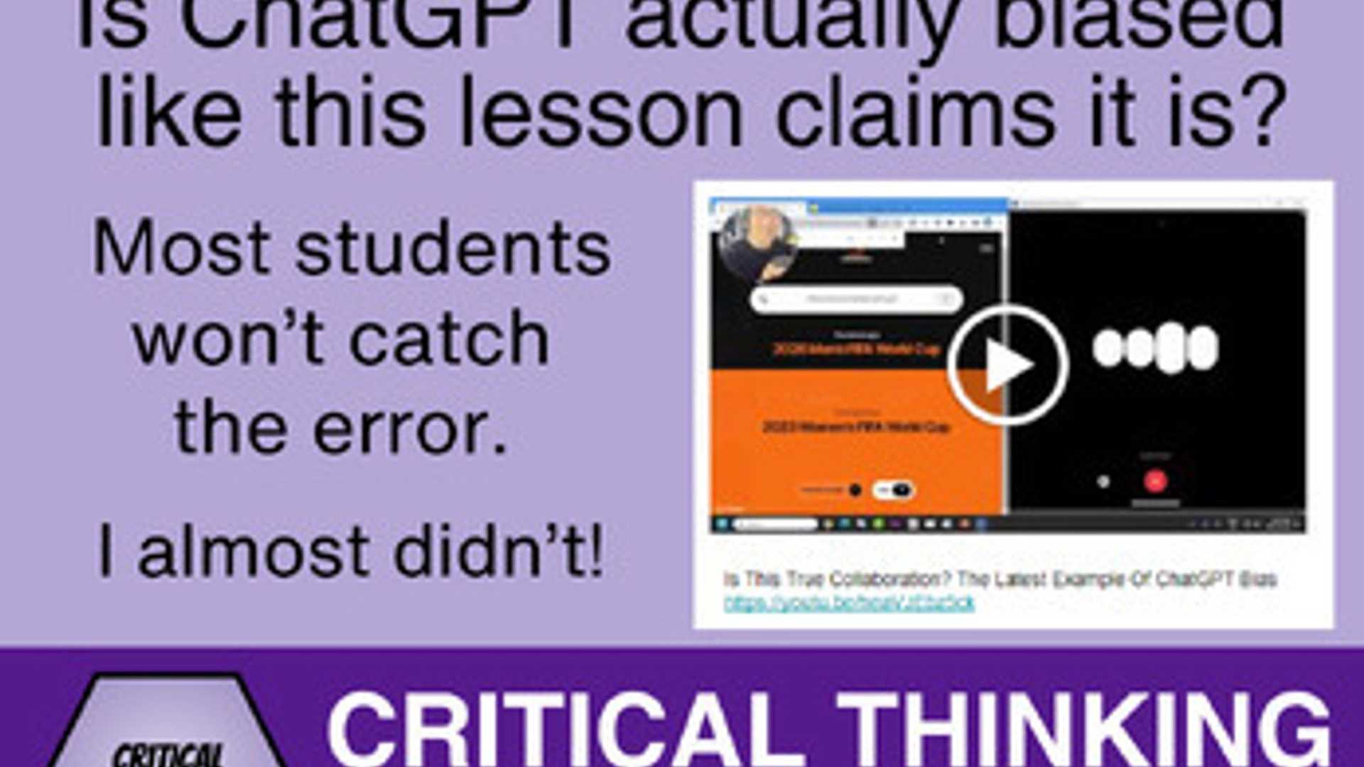 Unveiling Bias in AI: ChatGPT and Critical Thinking Lesson - Fusion Chat Unveiling Bias in AI: ChatGPT and Critical Thinking Lesson - Fusion Chat